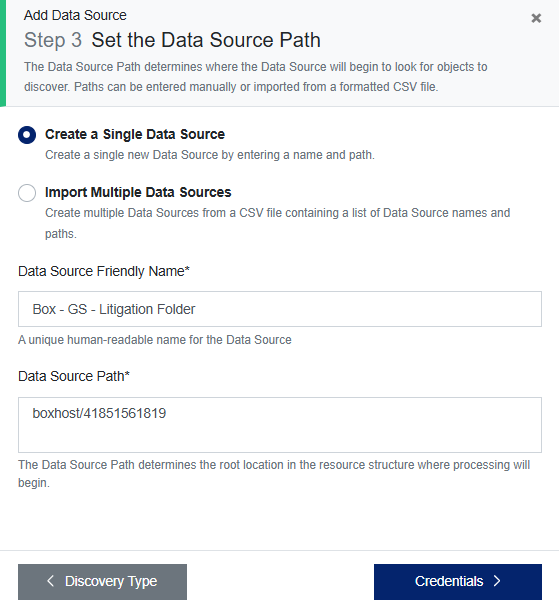 Configuring Data Source Paths for Box