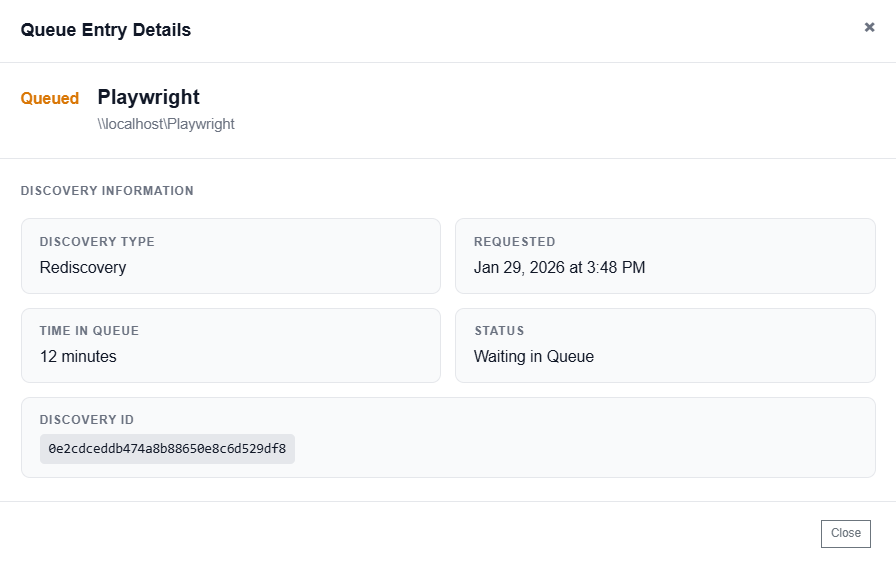 Discovery Management - Managing Queues