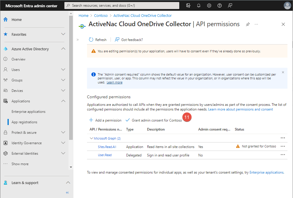 Configuring Azure AD for OneDrive
