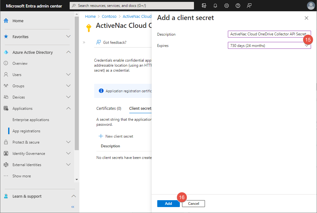 Configuring Azure AD for OneDrive
