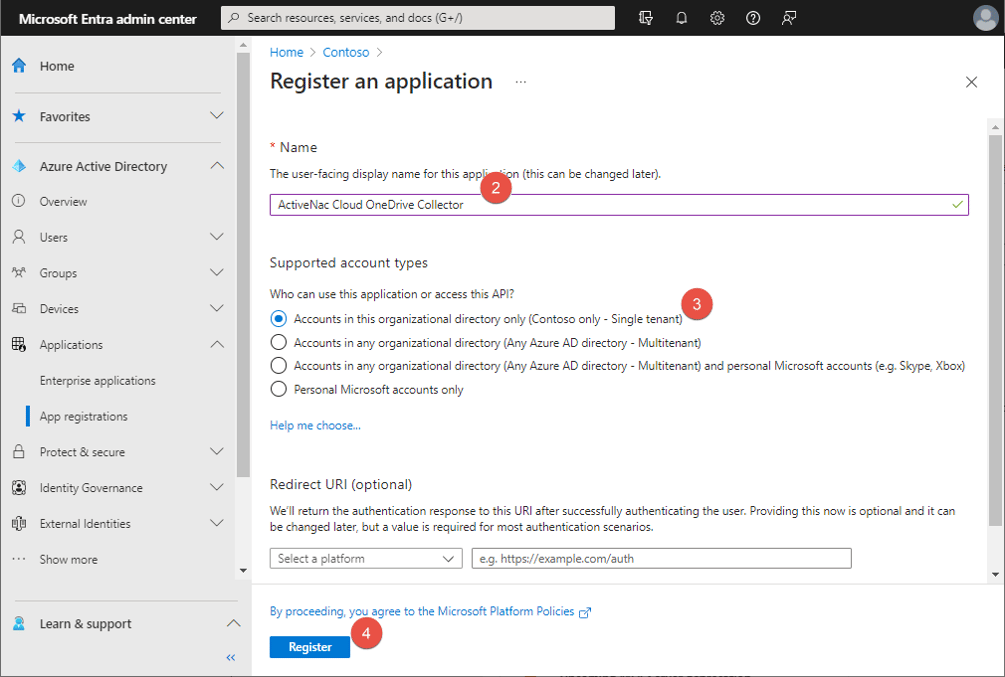 Configuring Azure AD for OneDrive