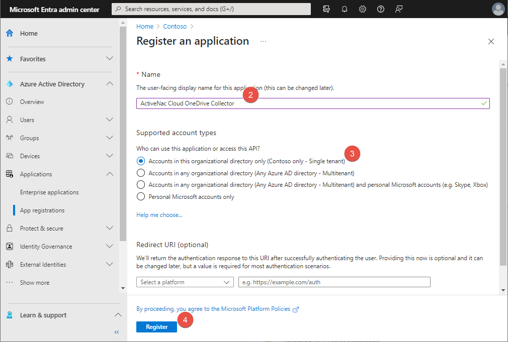Configuring Azure AD for OneDrive