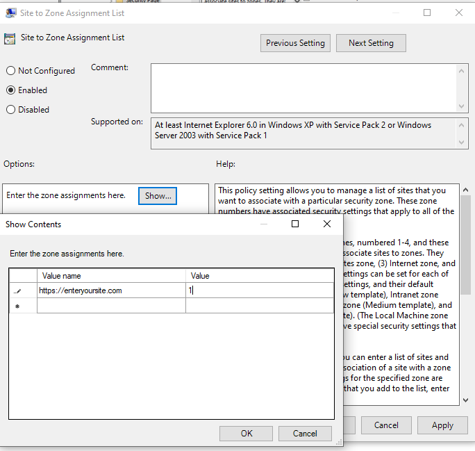 Allow intranet zone file URL links from Edge