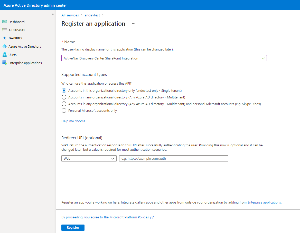 Configuring Azure AD for SharePoint Online