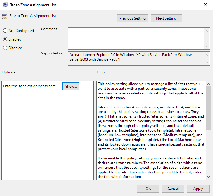 Allow intranet zone file URL links from Edge