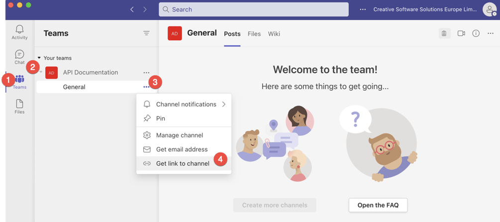 Retrieving a Teams Team or Channel URL(s) for a Data Source