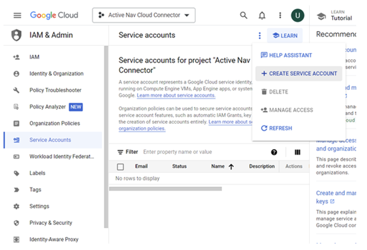 Creating a Google Workspace Service Account & User Account
