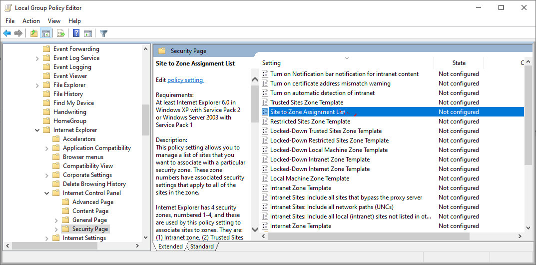 Allow intranet zone file URL links from Edge